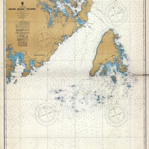 1950 Nautical Map of Grand Manan Channel Maine - Etsy