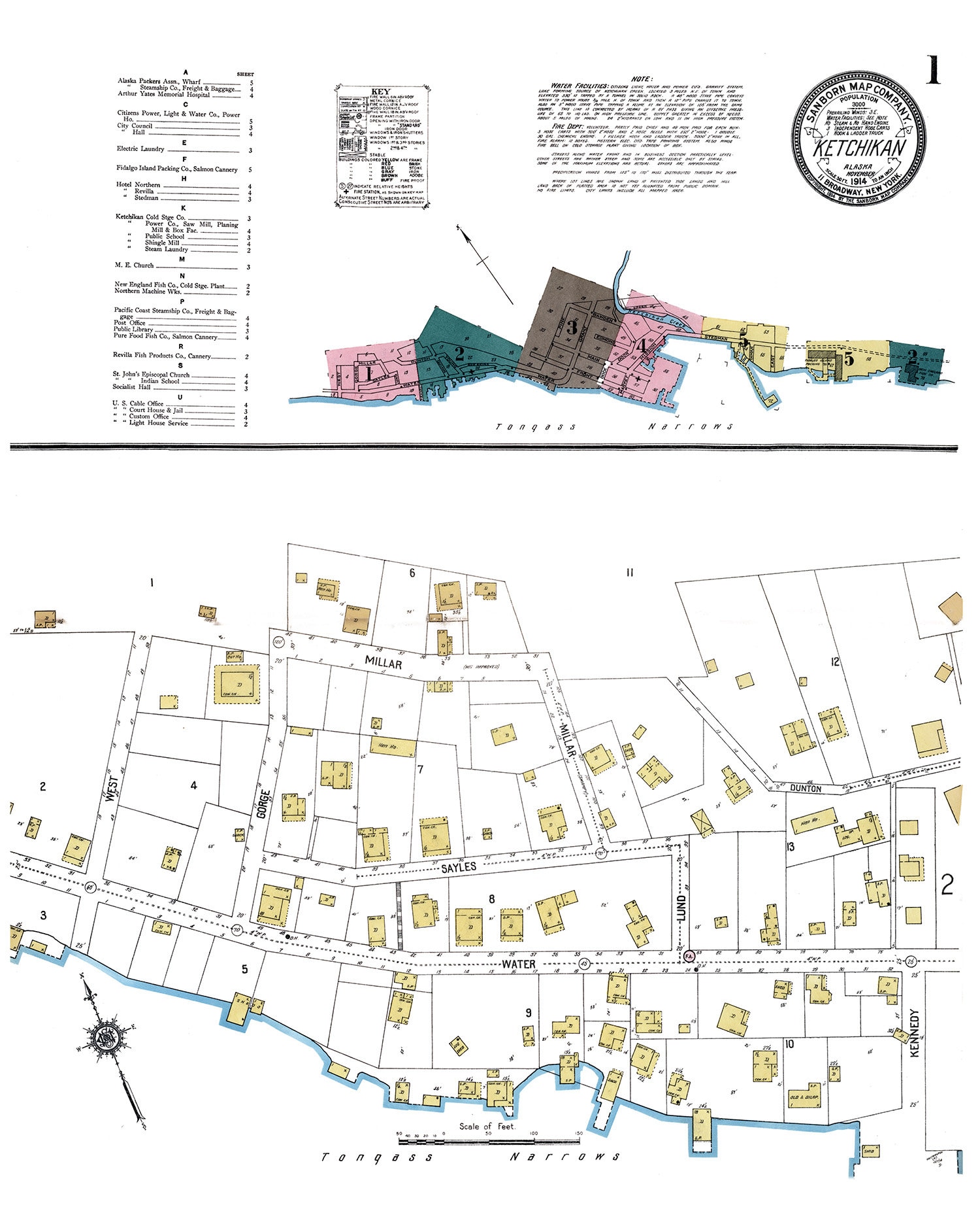 1914 Town Map of Ketchikan Alaska - Etsy Canada