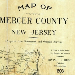 1903 Map of Mercer County New Jersey - Etsy