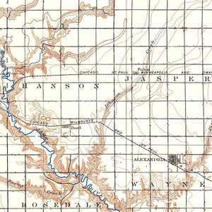 1899 Topo Map of Alexandria South Dakota - Etsy