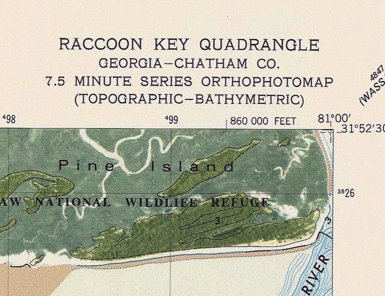 1979 Map of Raccoon Key Georgia Quadrangle - Etsy