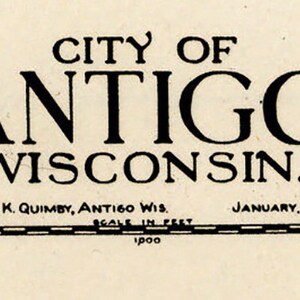 1926 City Map of Antigo Wisconsin - Etsy