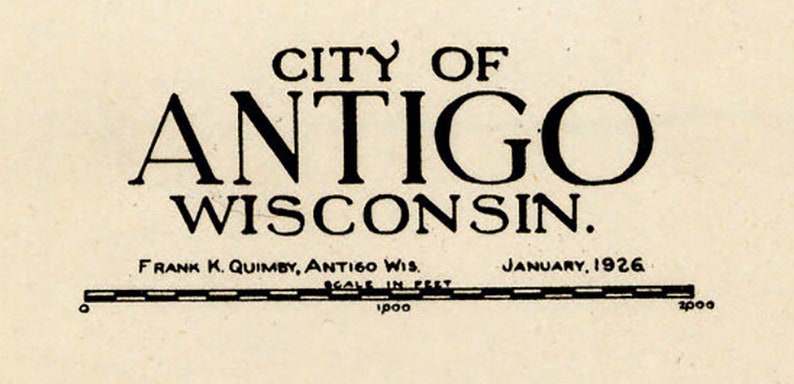 1926 City Map of Antigo Wisconsin - Etsy