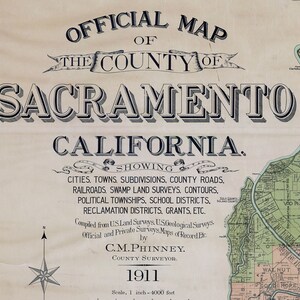 1910 Map of Sacramento County California - Etsy