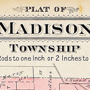 1913 Map of Madison Township Fayette County Ohio - Etsy
