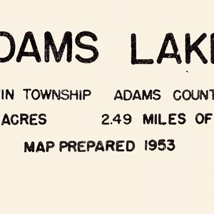 1953 Map of Adams Lake Adams County Ohio - Etsy