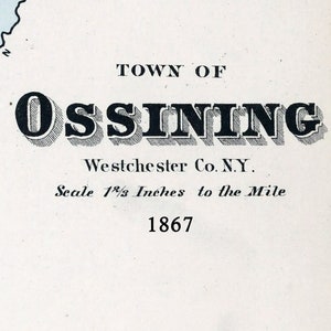 1867 Map of Ossining Westchester County New York - Etsy