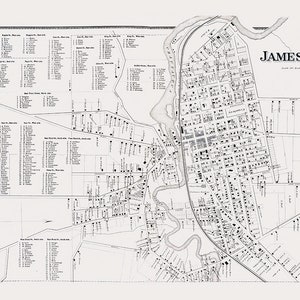 1867 Town Map of Jamestown Chautauqua County New York - Etsy