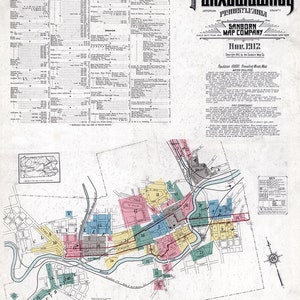 1912 Town Map of Punxsutawney Jefferson County Pennsylvania - Etsy
