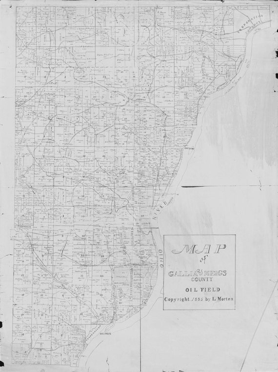 1885 Oil Field Map of Gallia and Meigs County Ohio | Etsy