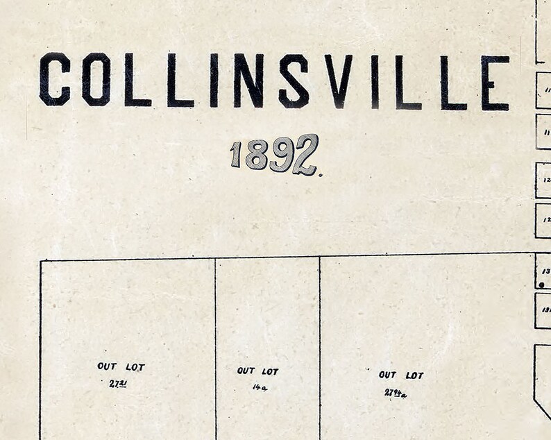 1892 Town Map of Collinsville Madison County Illinois - Etsy