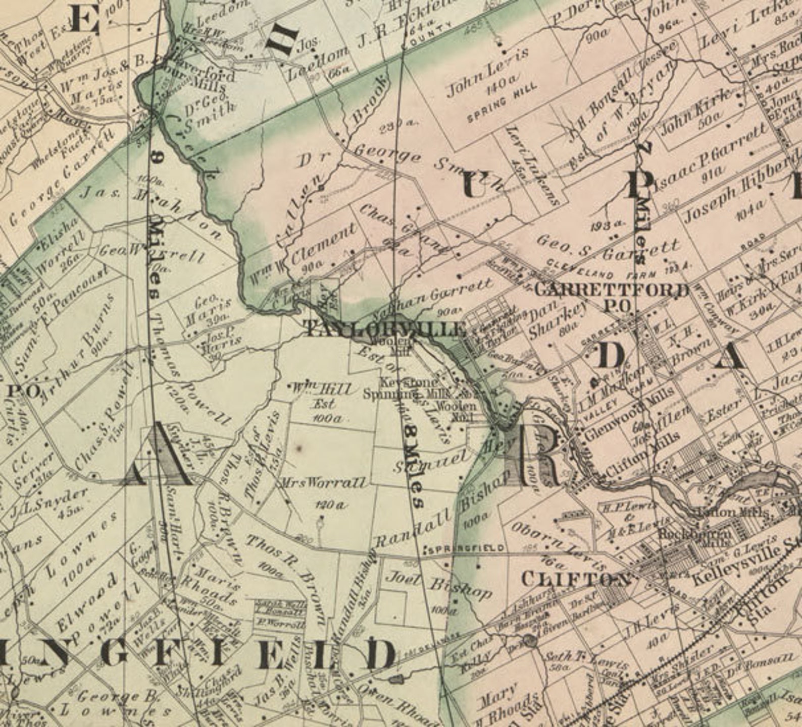 1876 Map of Delaware County PA and the City of Philadelphia | Etsy