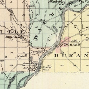 1878 Map of Pepin County Wisconsin Durand - Etsy