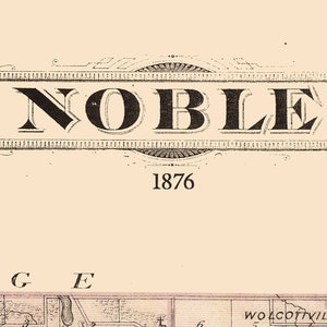 1876 Map of Noble County Indiana - Etsy