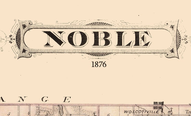 1876 Map of Noble County Indiana - Etsy