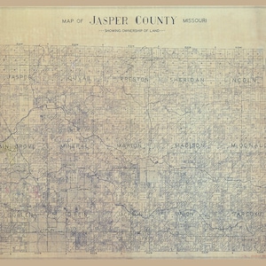 1941 Farm Line Map of Jasper County Missouri - Etsy
