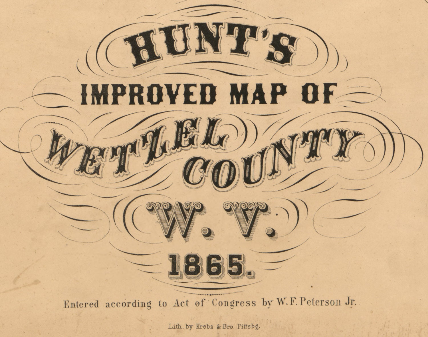 1865 Farm Line Map of Wetzel County WV Showing Oil Wells | Etsy