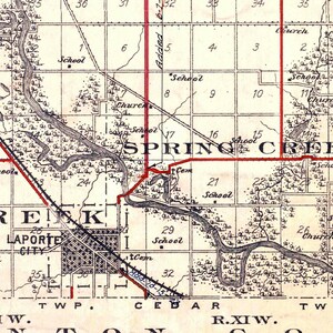1913 Map of Blackhawk County Iowa - Etsy