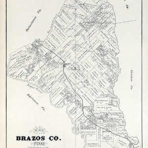 1879 Map of Brazos County Texas - Etsy