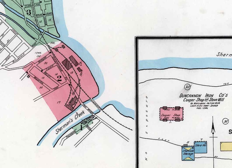 1899 Town Map of Duncannon Perry County Pennsylvania - Etsy