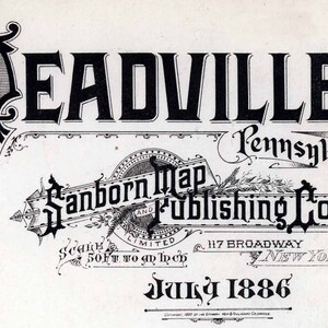 1886 Town Map of Meadville Crawford County Pennsylvania - Etsy