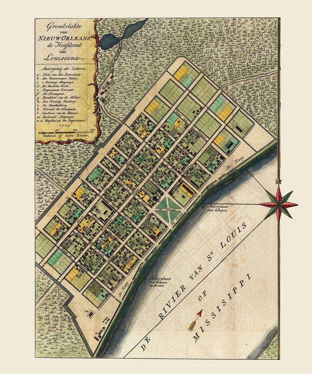 1769 Map of New Orleans Louisiana - Etsy