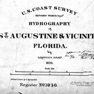 1870 Nautical Map of Saint Augustine Florida Inlet - Etsy