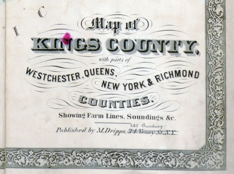 1872 Map of Kings County New York | Etsy