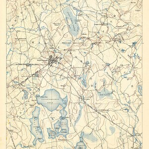 1885 Topo Map of Middleborough Massachusetts - Etsy