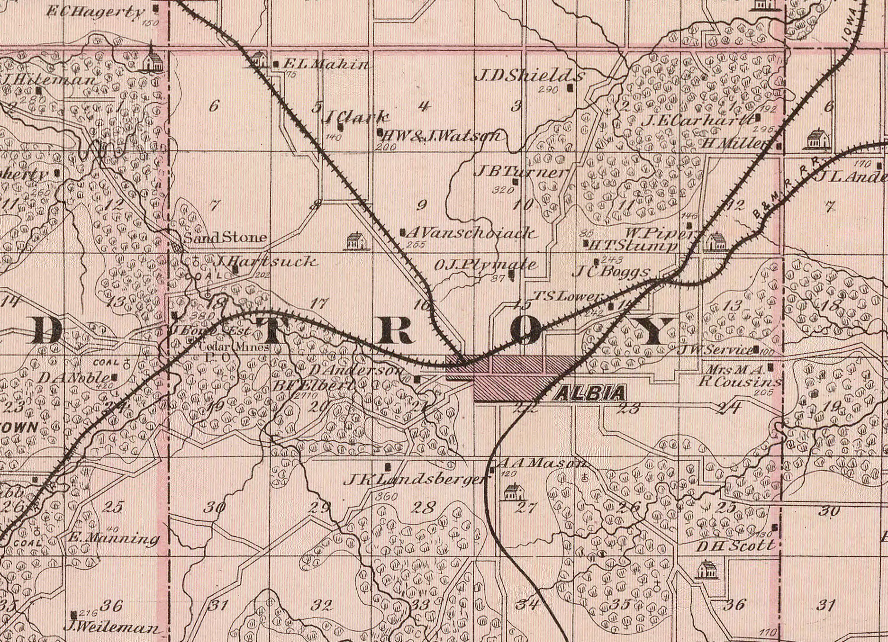 1875 Map of Monroe County Iowa - Etsy