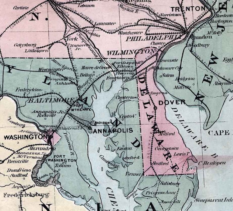 1861 Military Map Southern States Civil War Virginia Maryland | Etsy