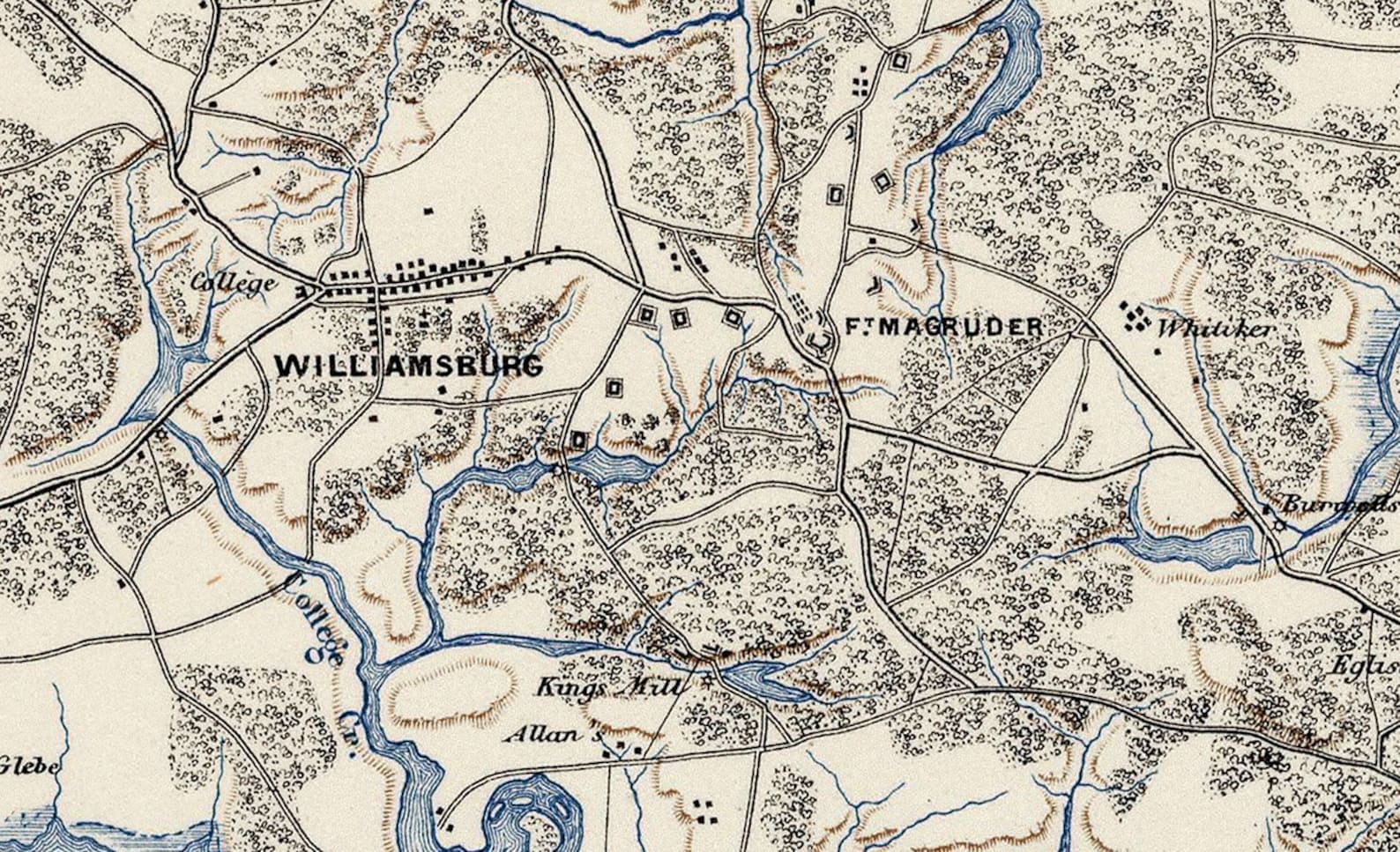 1875 Map of Williamsburg Virginia - Etsy