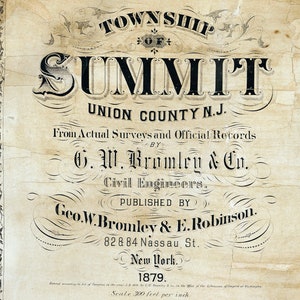 1879 Map of Summit Township Union County New Jersey - Etsy