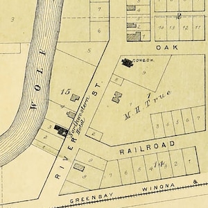 1889 Town Map of Shiocton Outagamie County Wisconsin - Etsy