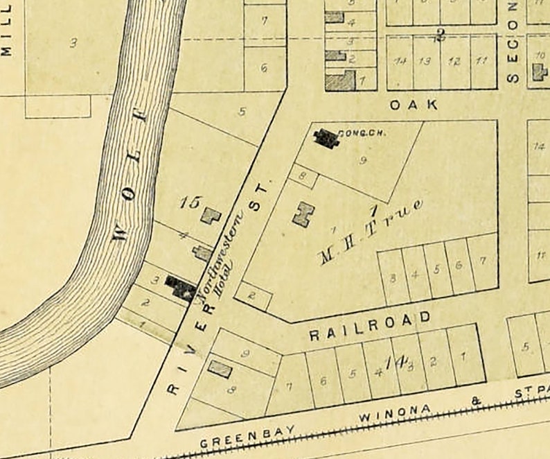 1889 Town Map of Shiocton Outagamie County Wisconsin - Etsy