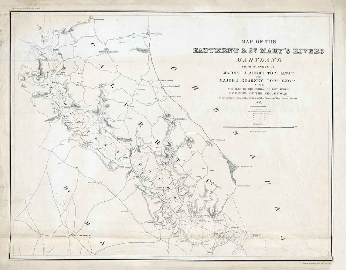 1857 Map of Patuxent & Saint Marys Rivers Maryland - Etsy