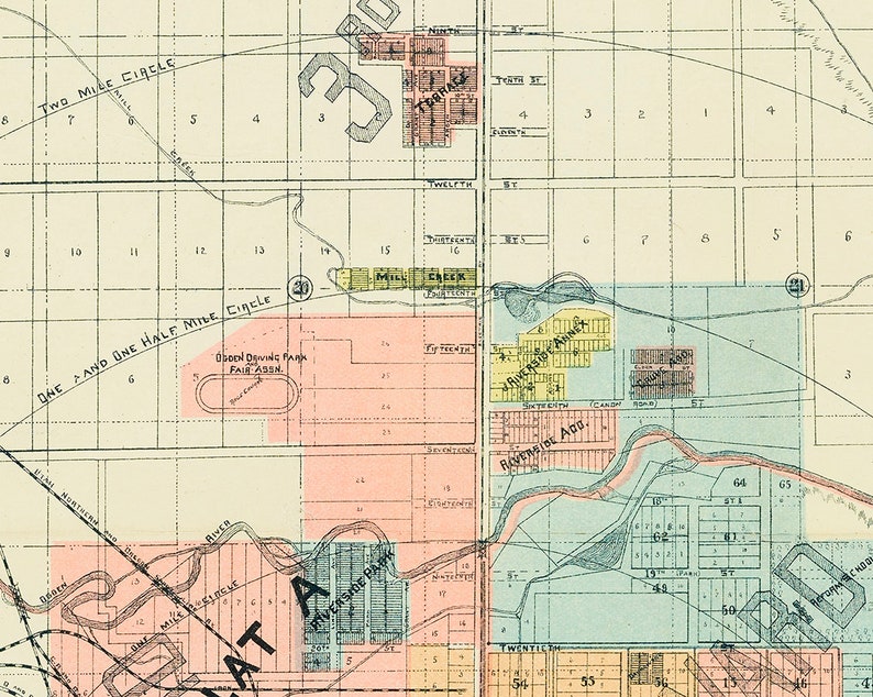 1891 Map of Ogden City Utah - Etsy