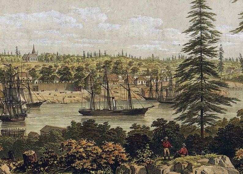 1860 Panoramic Map of Victoria British Columbia Canada | Etsy