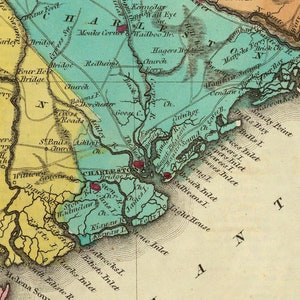 1822 Map of South Carolina - Etsy