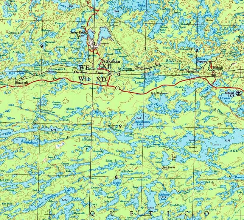 1957 Topo Map of Quetico Minnesota Quadrangle - Etsy