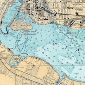 1910 Nautical Map of Niagara River New York - Etsy
