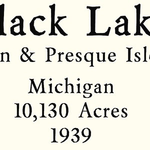 1939 Map of Black Lake Cheboygan & Presque Isle County Michigan - Etsy