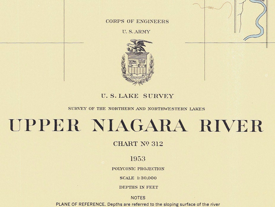 1953 Nautical Chart Map of the Upper Niagara River - Etsy UK