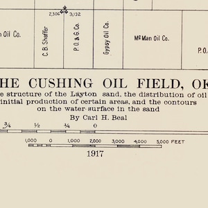 1917 Map of the Cushing Oil Field Oklahoma - Etsy