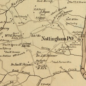 1879 Map of Nottingham District Montgomery County Maryland - Etsy