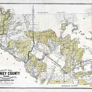 1884 Farm Line Map of Kinney County Texas - Etsy