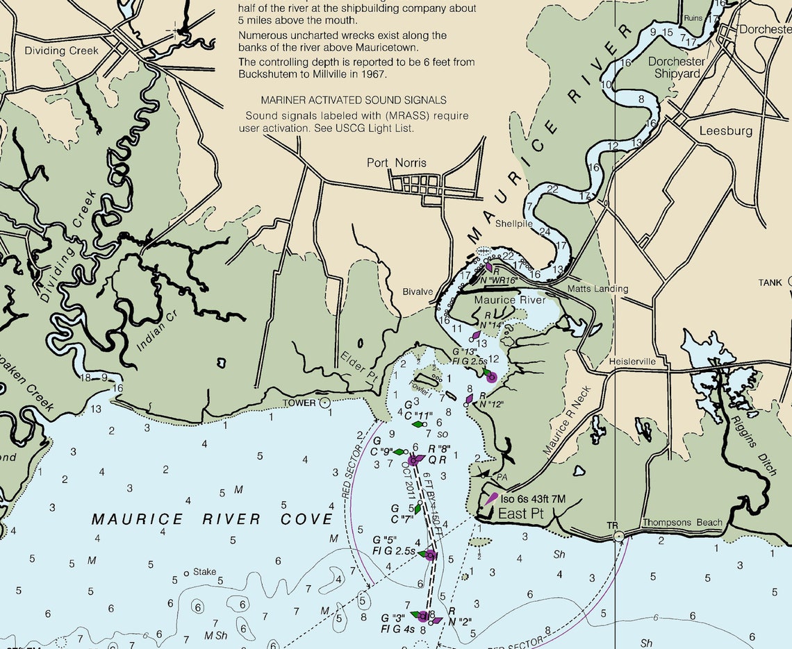 2018 Nautical Chart of the Delaware Bay - Etsy