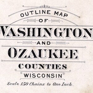 1915 Map of Washington & Ozaukee County Wisconsin - Etsy