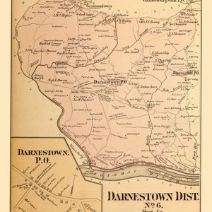 1879 Map of Darnestown District Montgomery County Maryland - Etsy