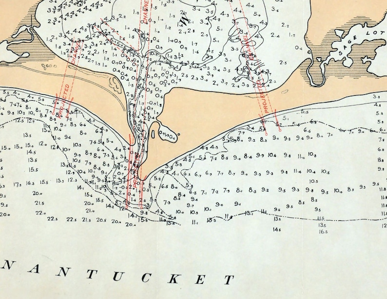 1900 Map of Waquoit Bay Falmouth Massachusetts - Etsy